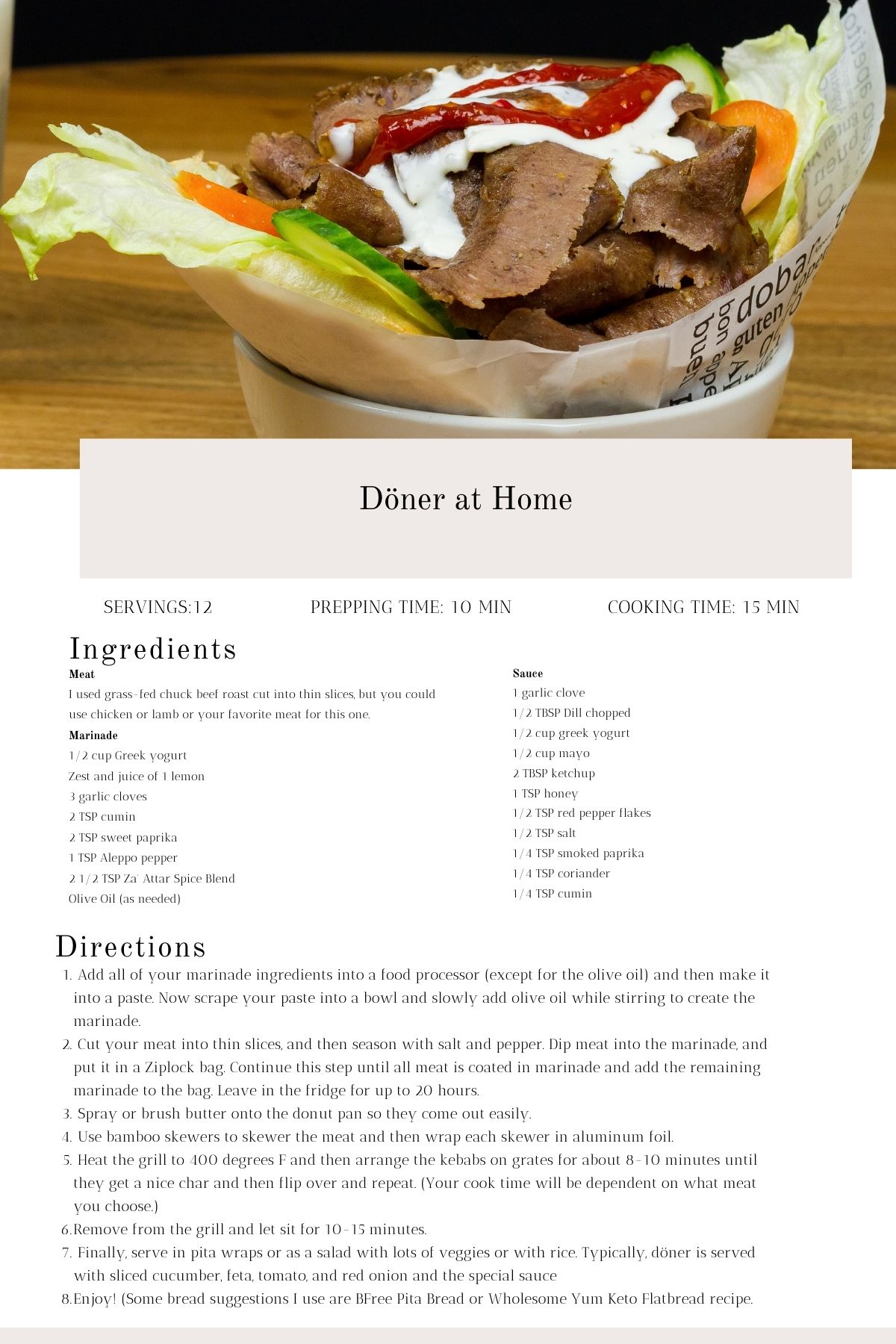 Super Simple Döner Recipe with Special Sauce – Sugar and Starch Free ...